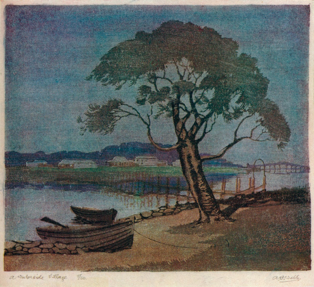 A Waterside Village, c. 1921 by Archibald Bertram Webb