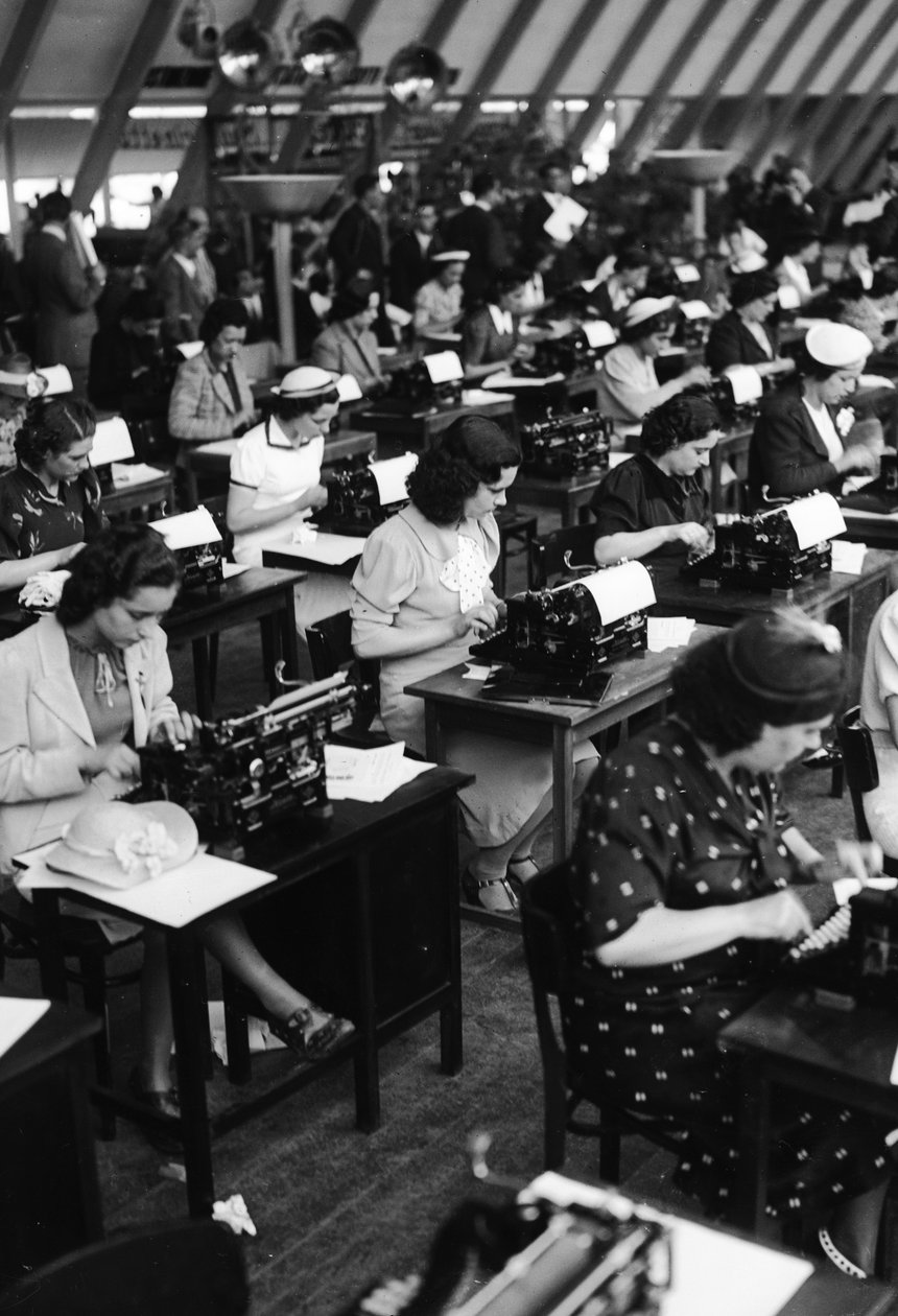 Typists Working, Italy by Armando Bruni: Fine art print