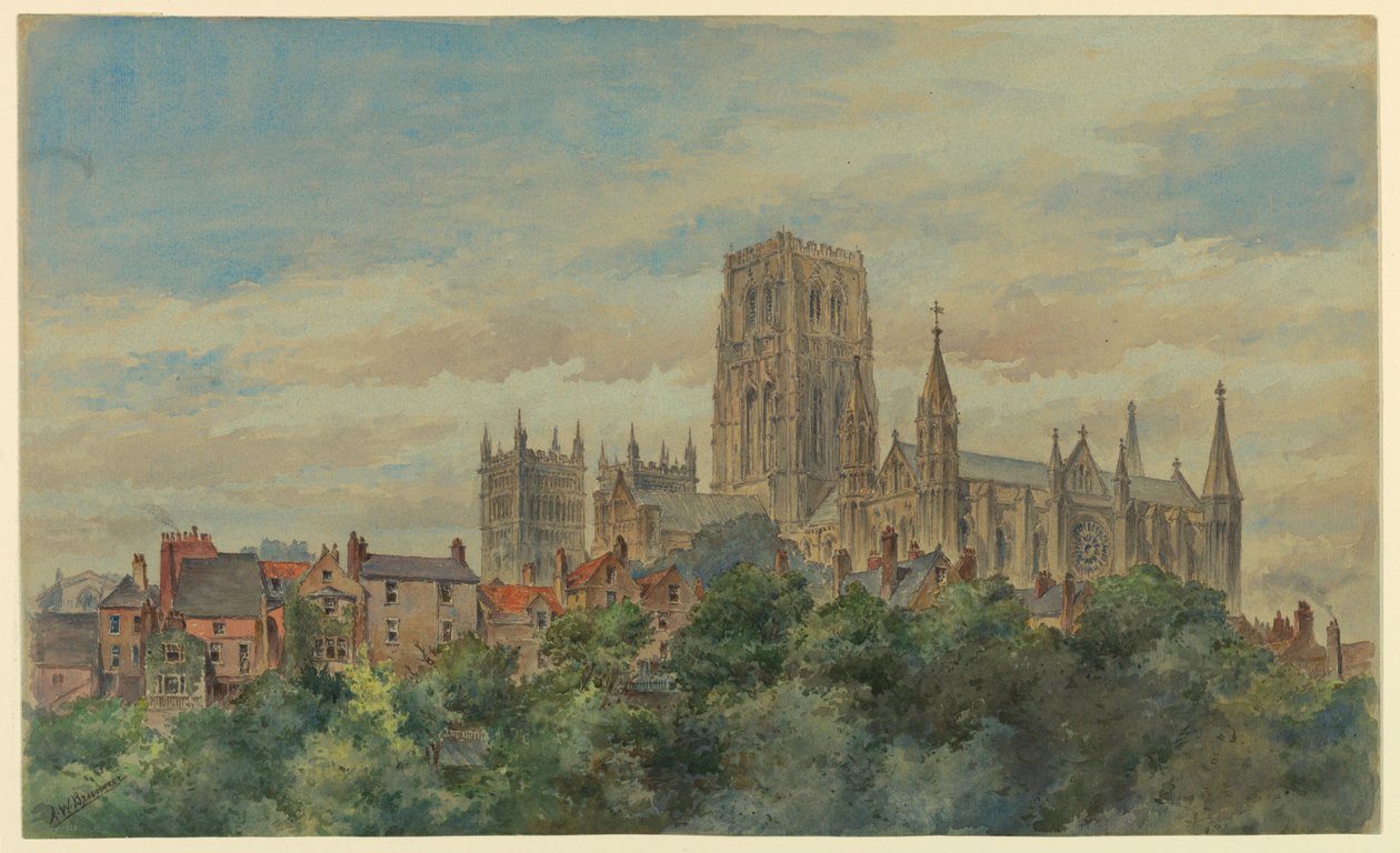 View of Durham Cathedral, 1883 by Arnold William Brunner