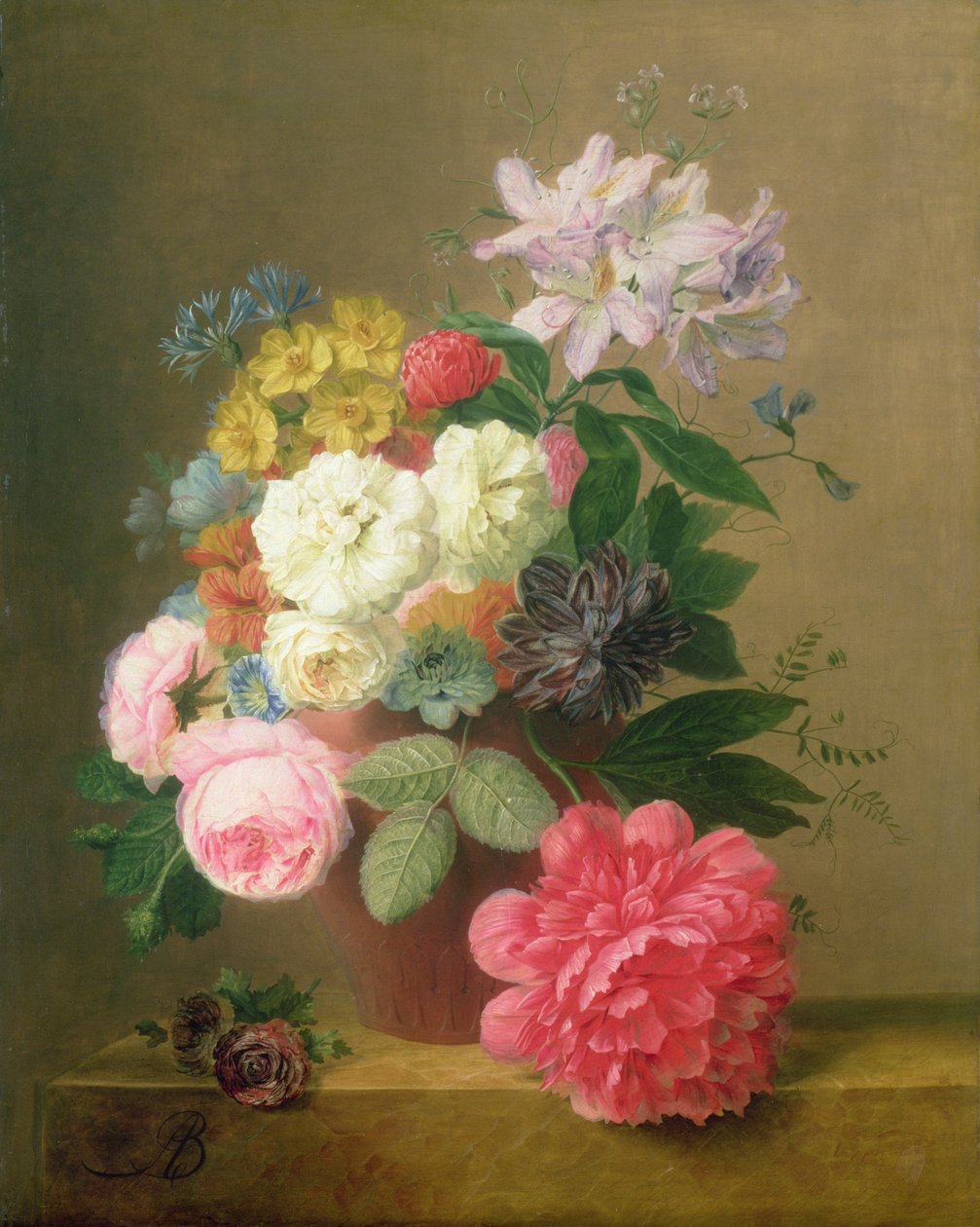 Still Life of Flowers by Arnoldus Bloemers: Fine art print