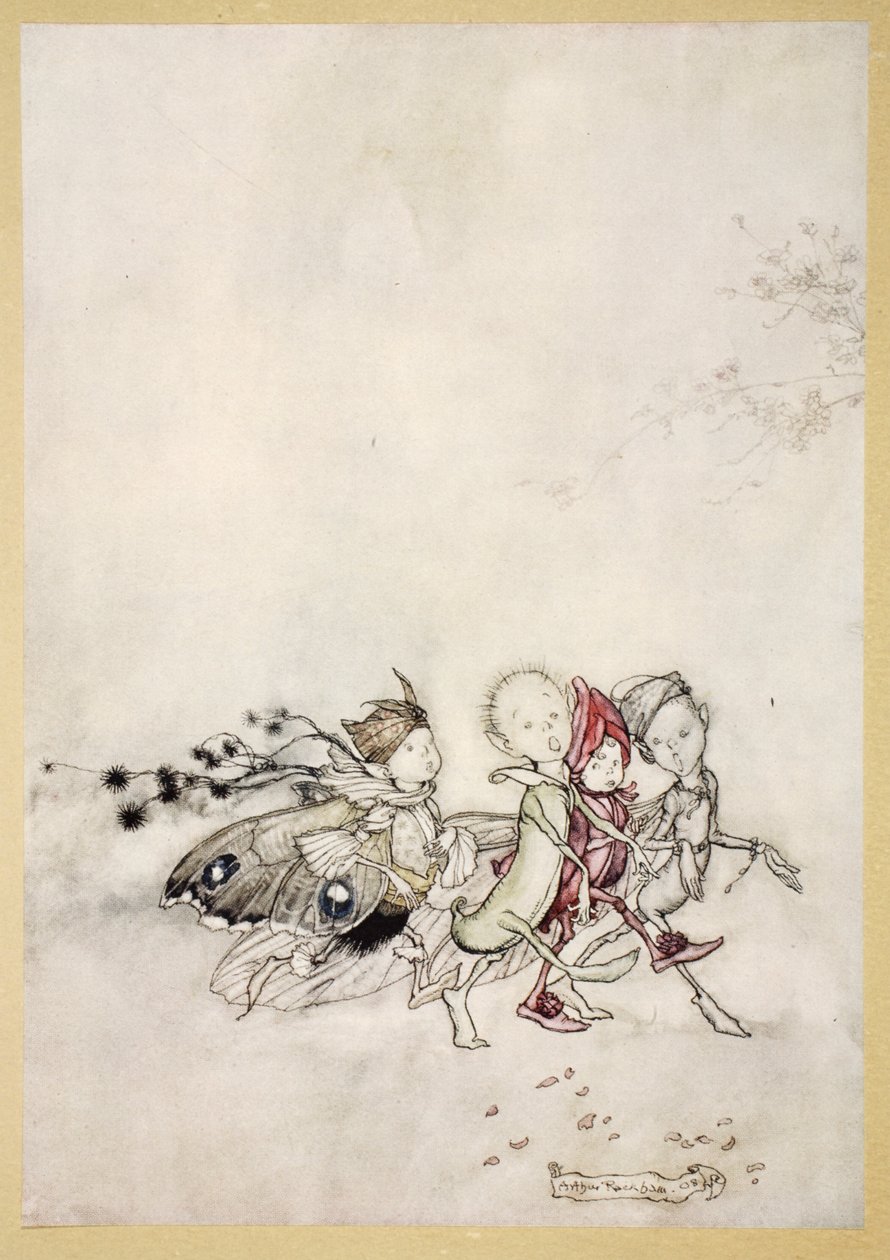 Enter Peasebottom, Cobweb, Moth, and Mustardseed, illustration from ...