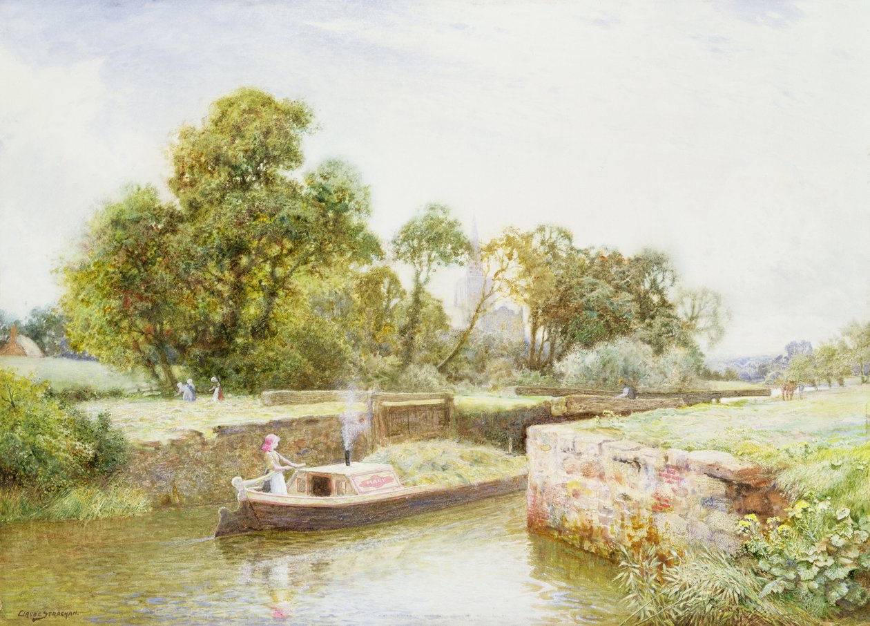 Stratford Lock by Arthur Claude Strachan: Fine art print