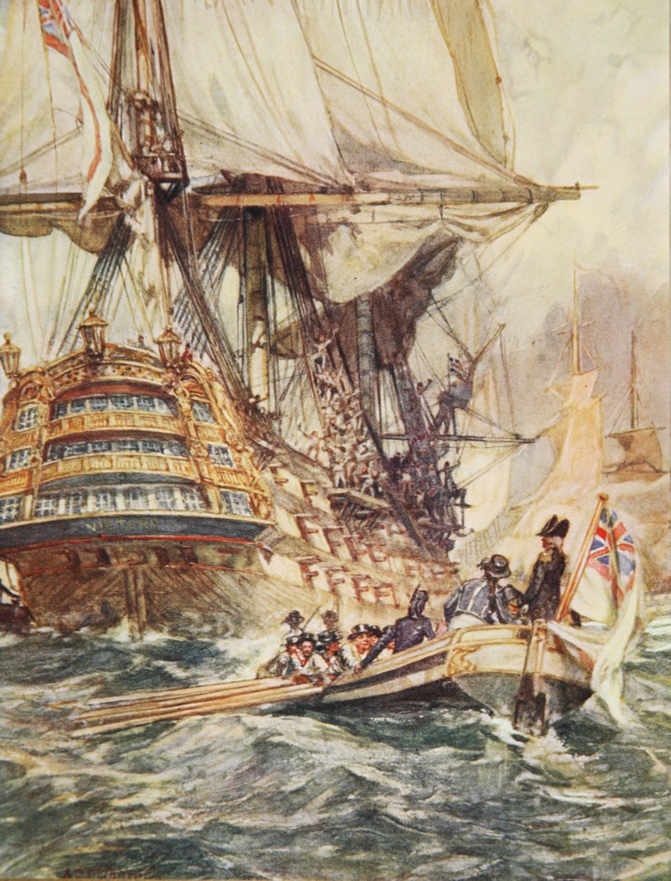 The Quarter-Gunner's Yarn, illustration from 'Drake's Drum and Other ...