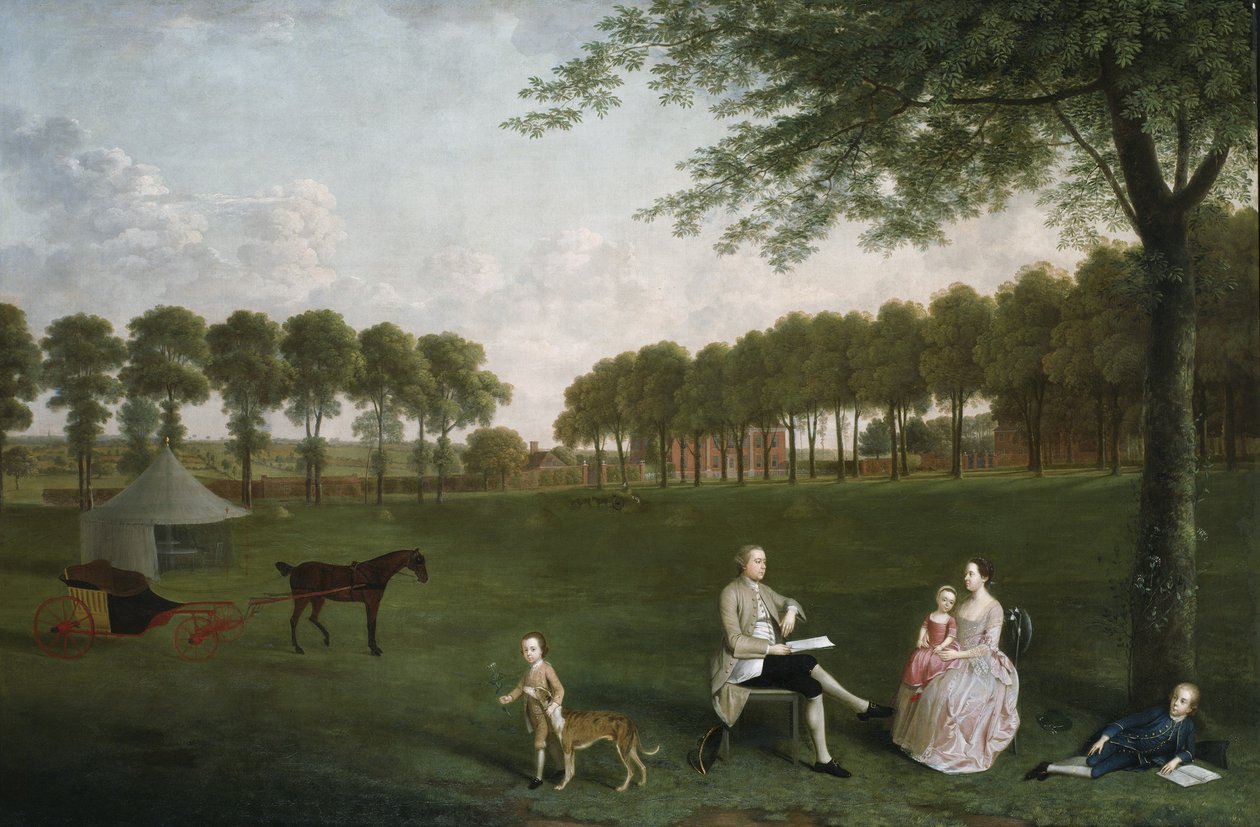 Sir John Shaw and His Family in the Park at Eltham Lodge, Kent