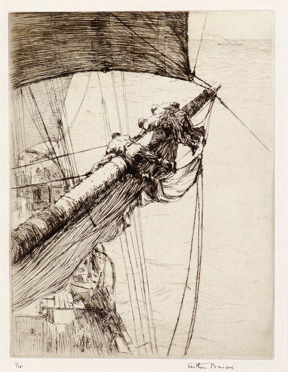 Aloft with Sails by Arthur John Briscoe: Fine art print