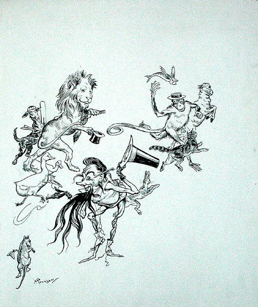 Birds, beasts and fishes were hurrying by in confusing masses ...