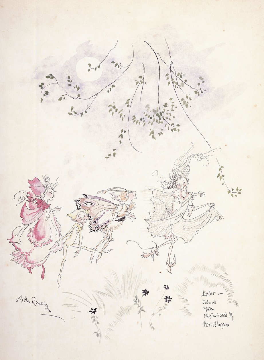 Enter: Cobweb, Moth, Mustardseed & Peaseblossom (Illustration for ...