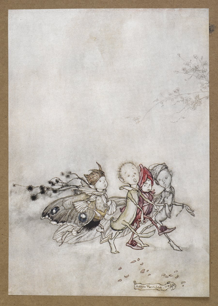 Enter Peaceblossom, Cobweb, Moth and Mustardseed. A scene from 'A ...