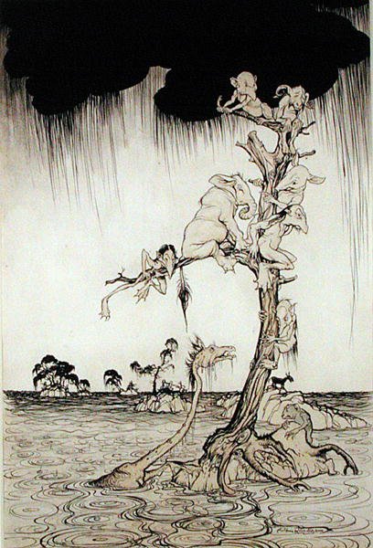 Flood by Arthur Rackham: Highest-quality art reproduction