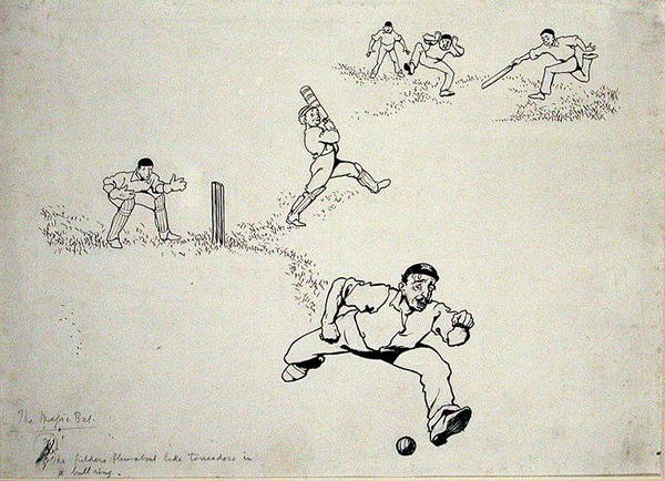 He cut, he drew, he hooked, illustration from 'More Tales of the Stumps ...