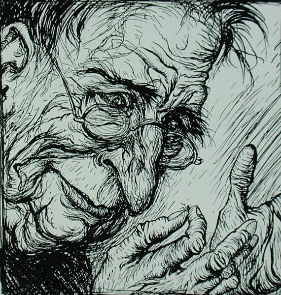 The Flea and the Man, illustration from 'Aesop's Fables', published by ...