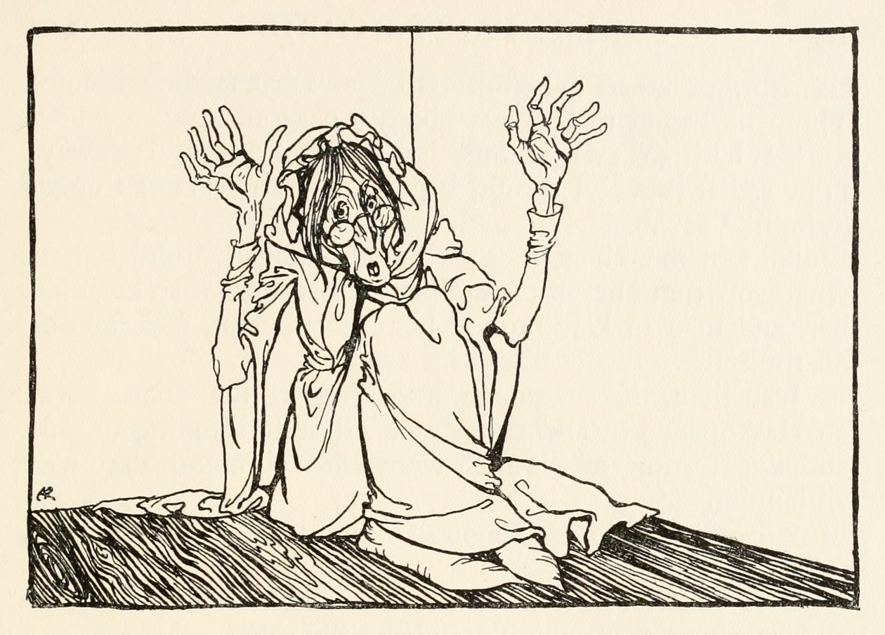 The Hag sat against the wall, from Mongan's Frenzy in Irish Fairy Tales