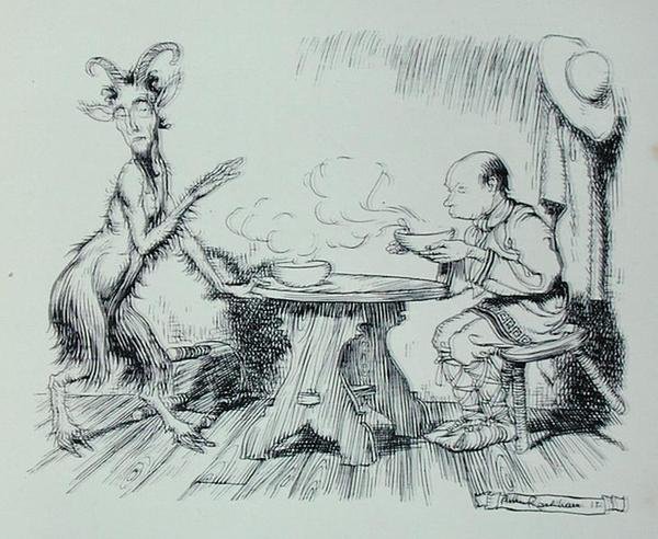 The Man and the Goat, Illustration from 'Aesop's Fables', Published by ...