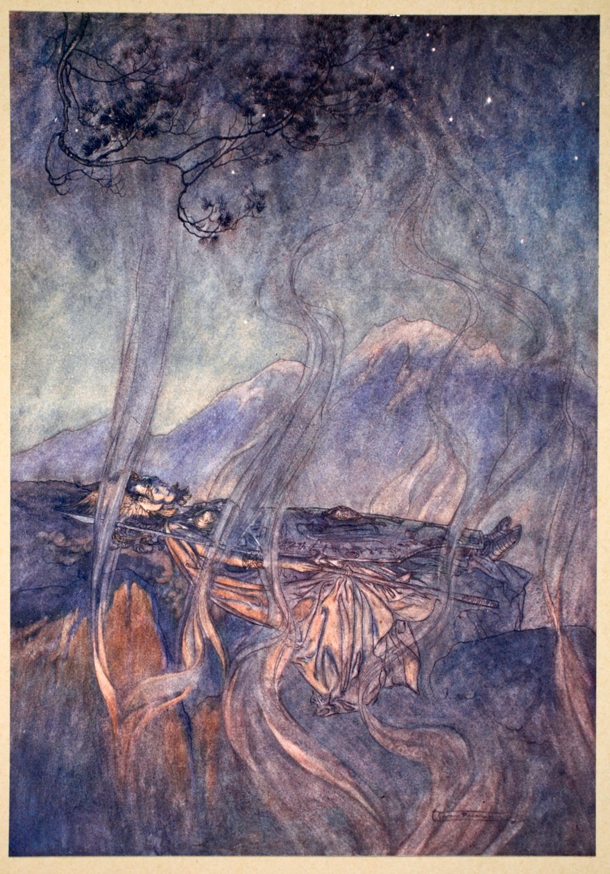 The Sleep of Brunnhilde, 1910 by Arthur Rackham