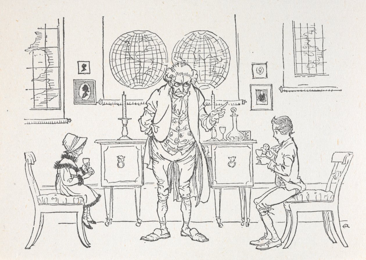Two children and their schoolmasters by Arthur Rackham