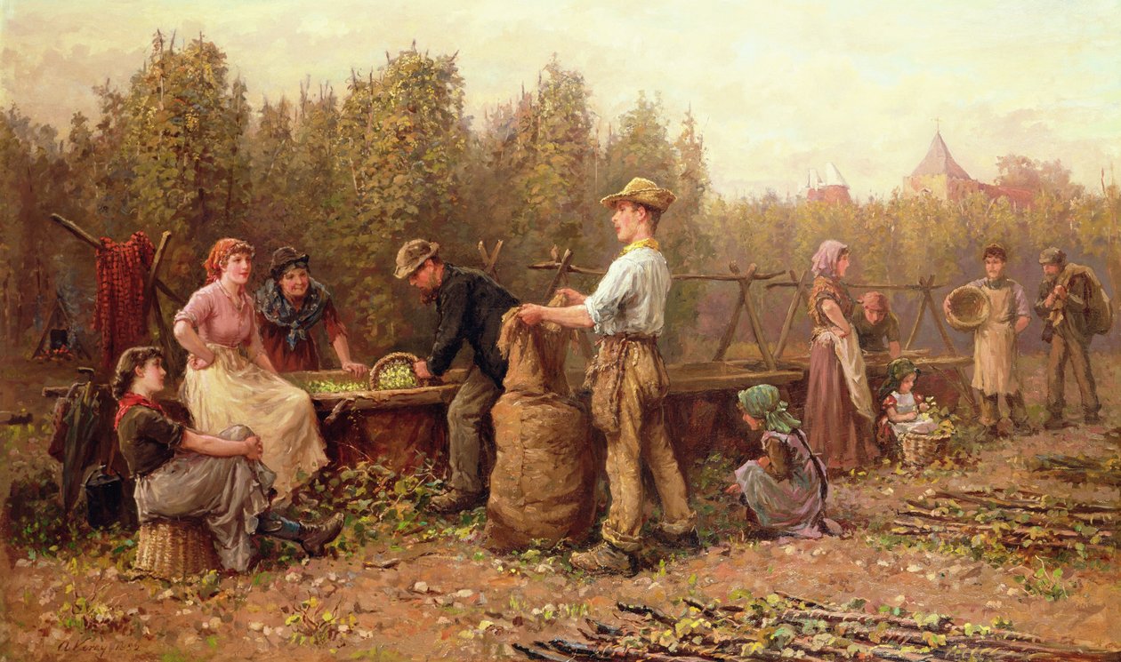 Hop Pickers by Arthur Verey: High-quality fine art print