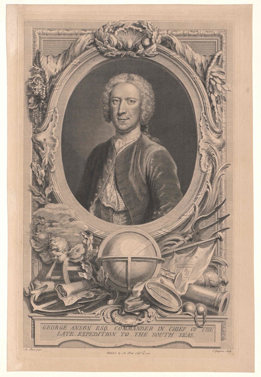 1st Baron Anson Anson by Artist Unknown: Fine art print