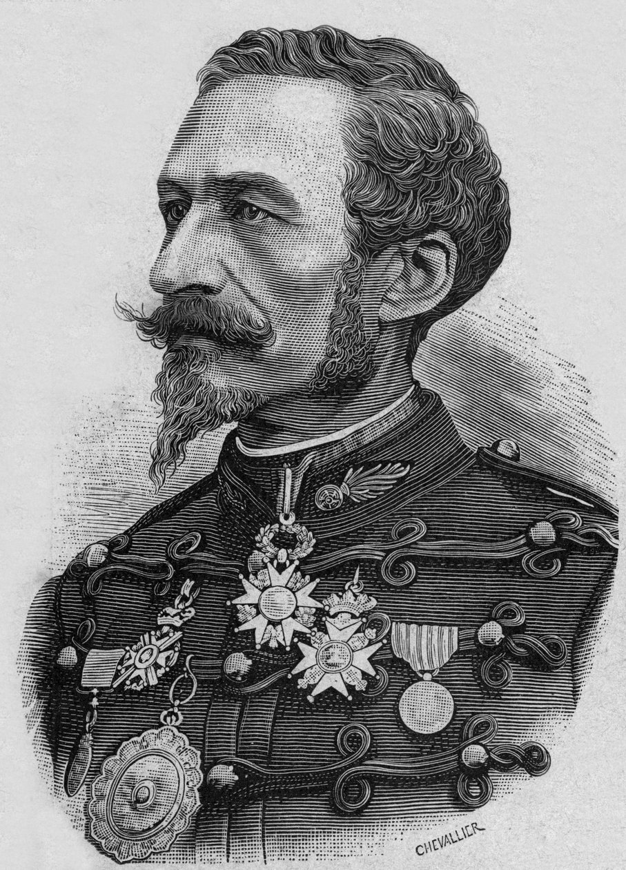French colonel Charles Ragon de Bange, inventor in artillery, engraving