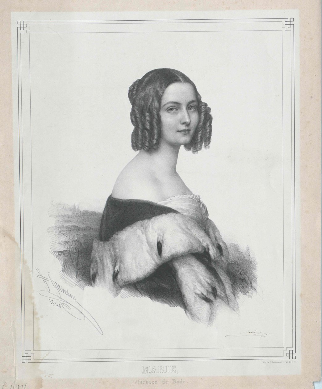 Princess of Baden Marie by Artist Unknown: Fine art print