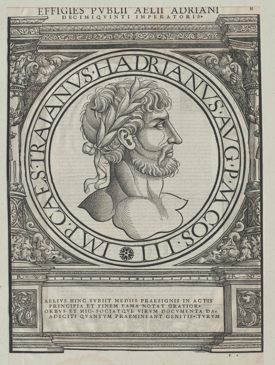 Roman emperor Hadrian by Artist Unknown: Fine art print