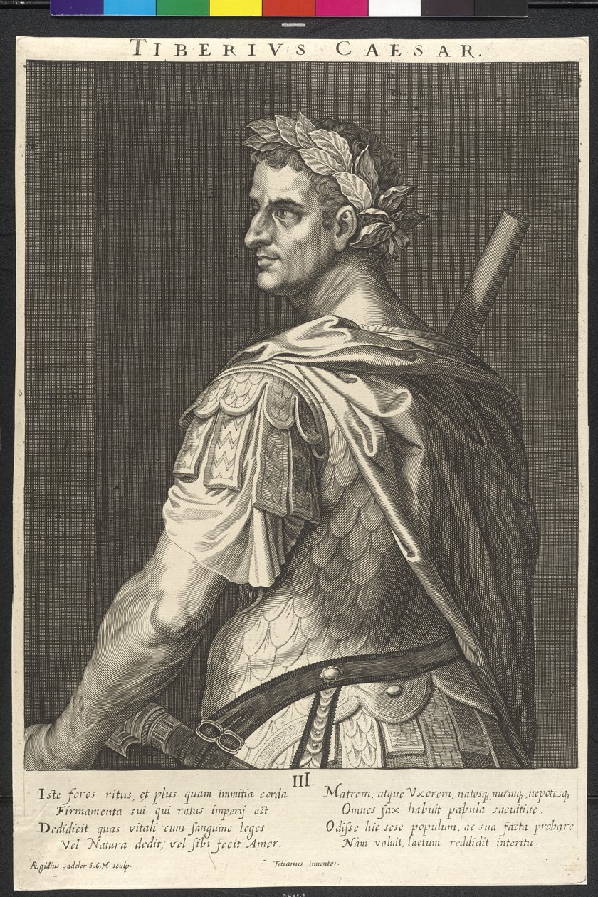 Roman Emperor Tiberius by Artist Unknown: Fine art print