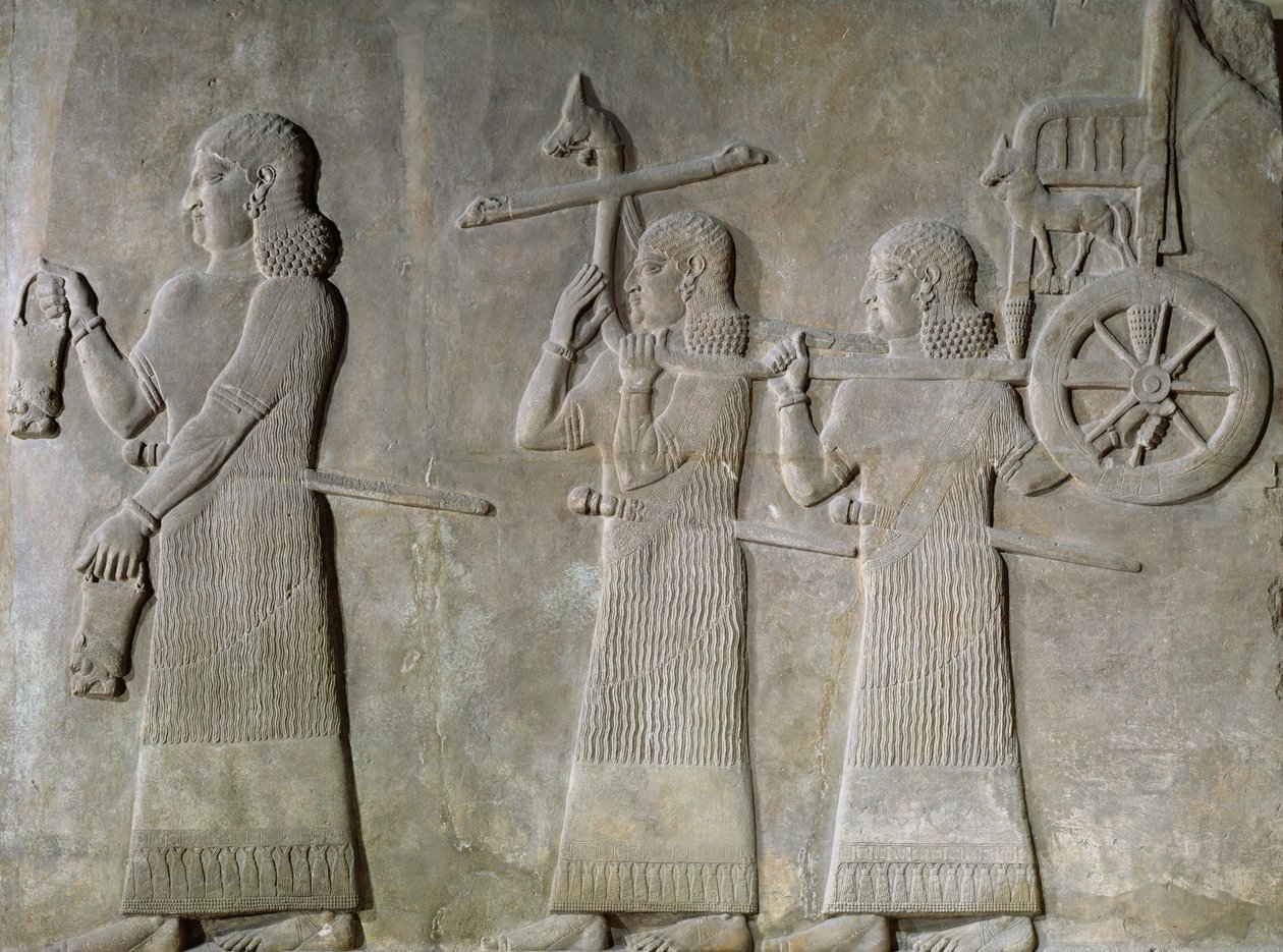 Relief Depicting Servants Carrying Drinking Vessels and the Royal ...