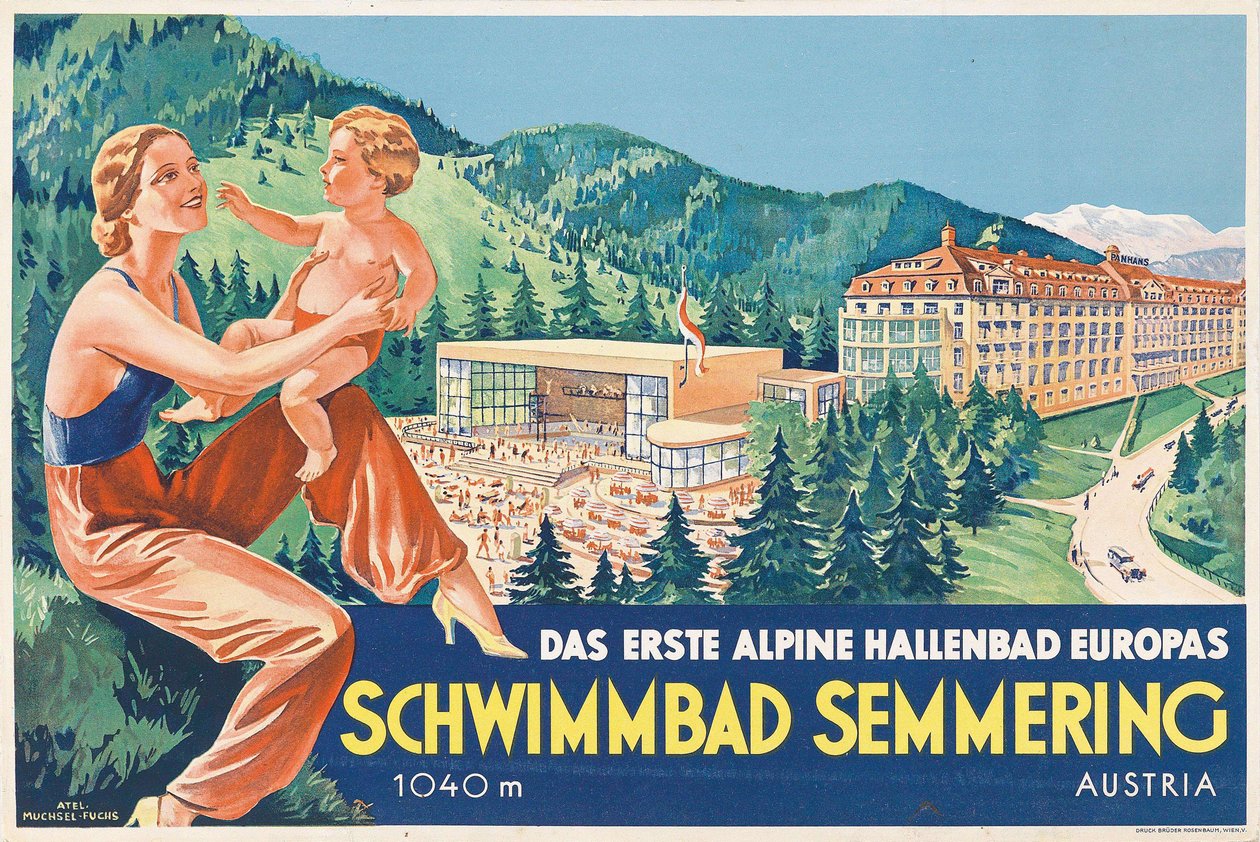 Semmering swimming pool, 1930s by Atelier Muchsel Fuchs