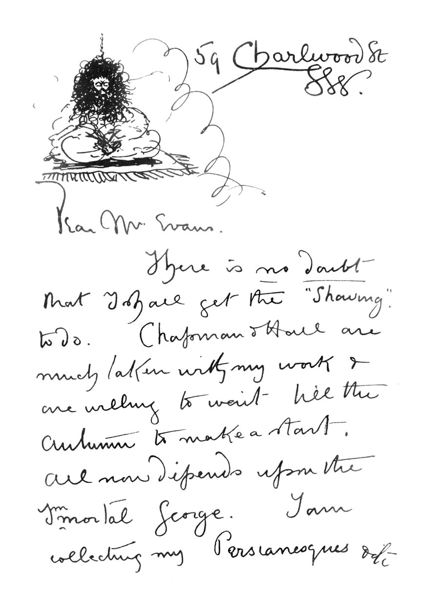 1st page of autograph letter to Frederick Evans, c.1893