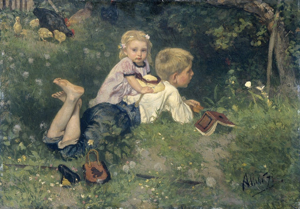 The Butterflies by August Allebe: Premium art reproduction