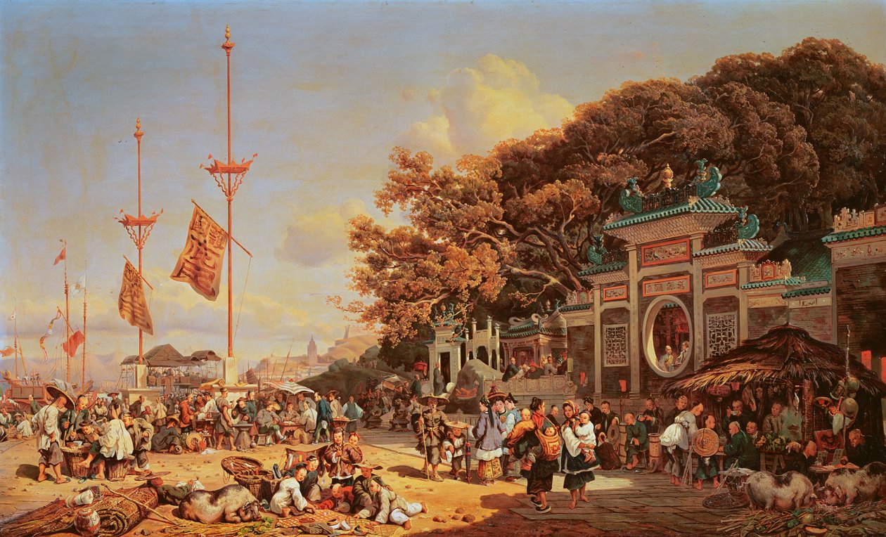 A Market in Macao by Auguste Borget: Buy fine art print