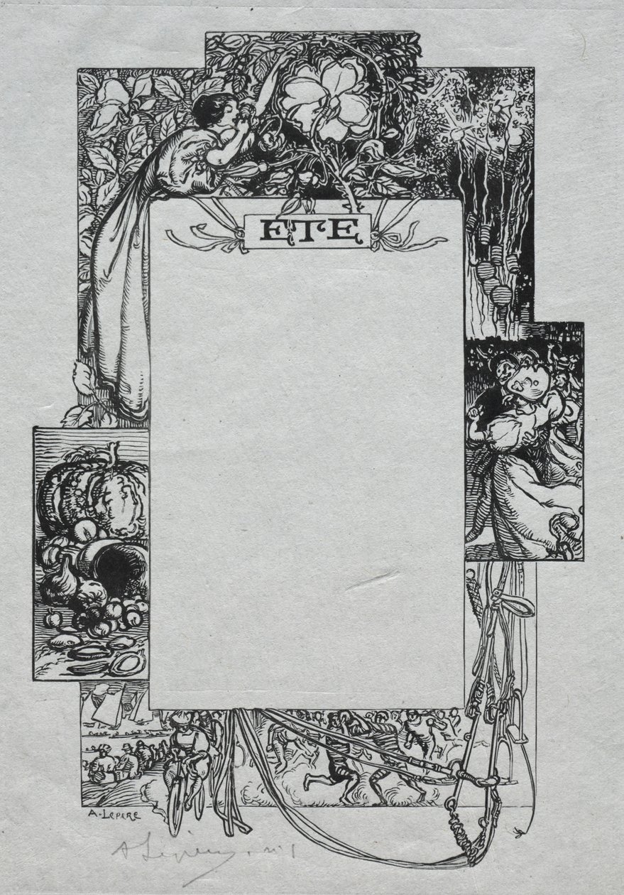 Paris Almanac, 1897: Decorative Border, Summer