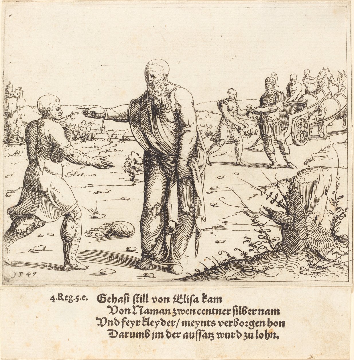 Elisha Punishes Gehazi with Naaman's Leprosy