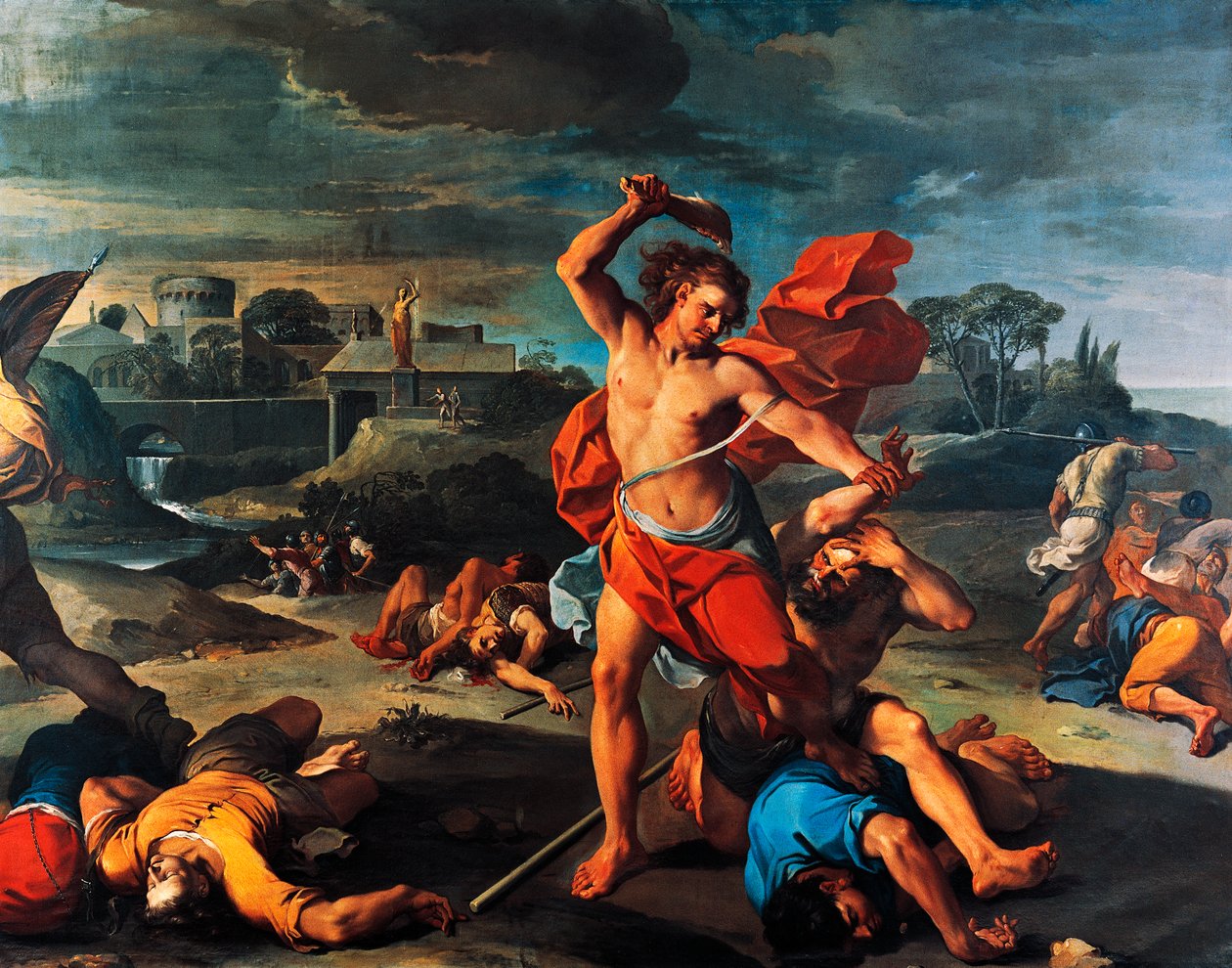 Samson slaying Philistines by Aureliano Milani