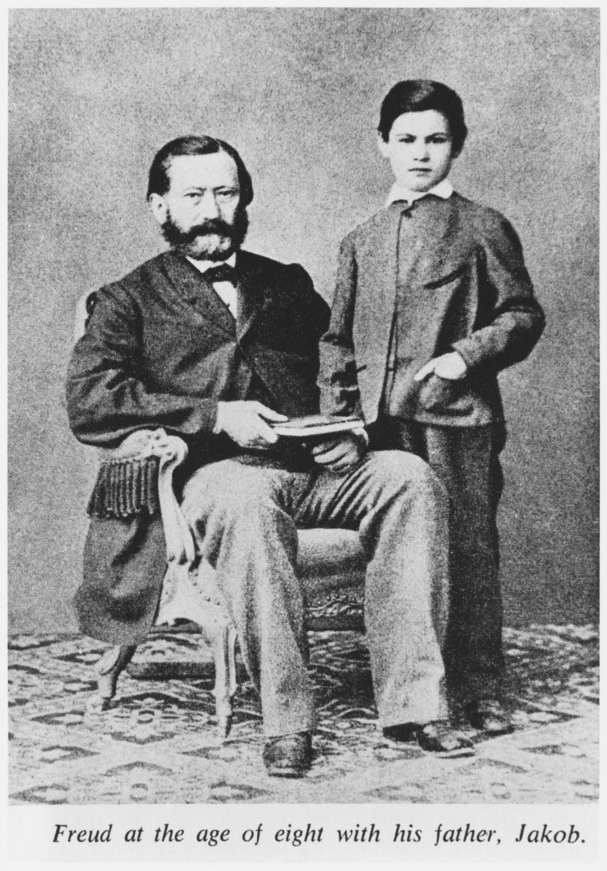 Sigmund Freud at the age of eight with his father Jakob, from Pictorial ...