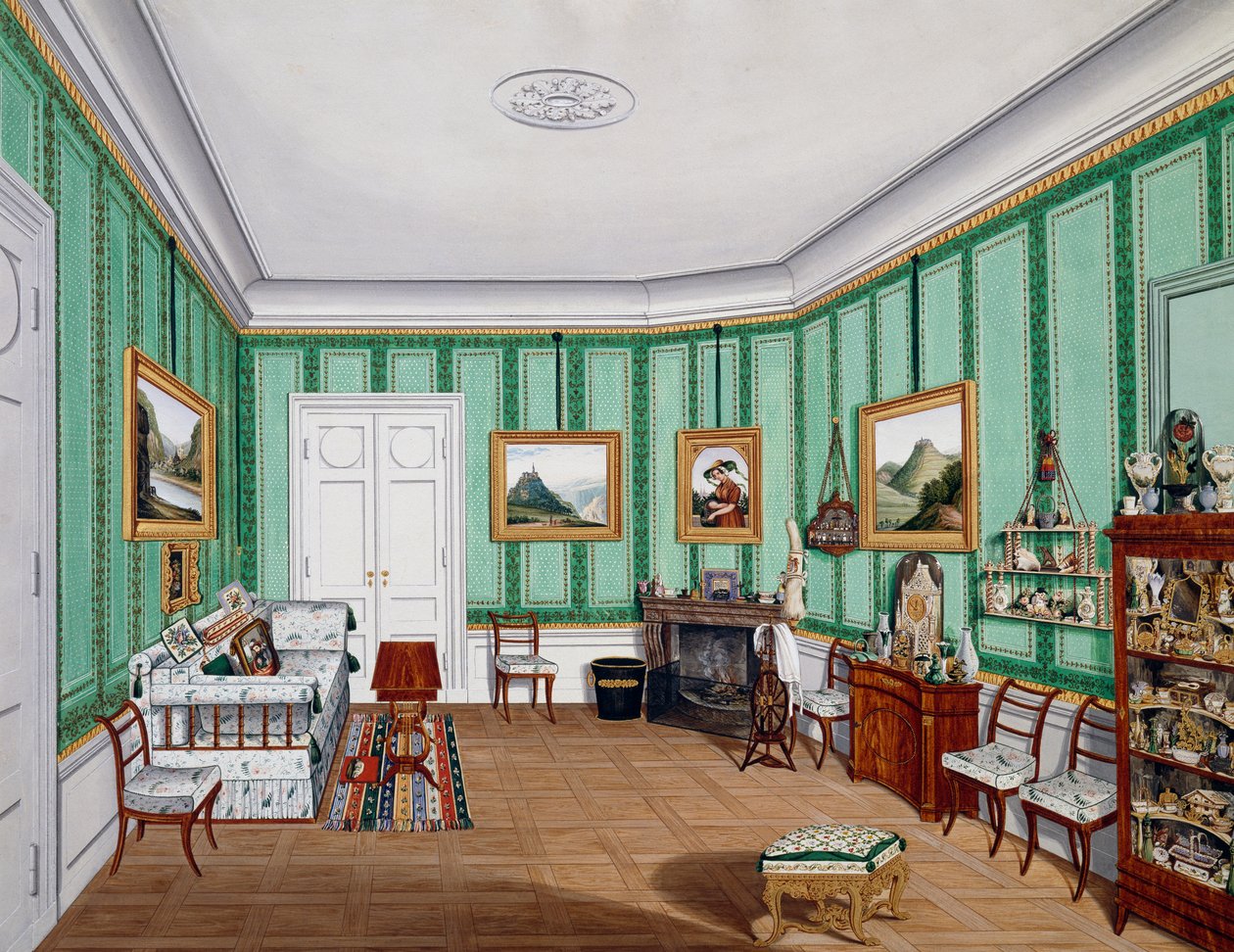 Biedermeier style room, circa 1850, Austria
