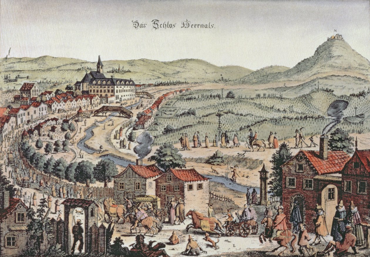 View of the North of Vienna with the Schlos Hernals and the Kahlenberg ...