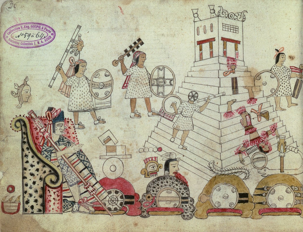 Prisoners of War Sacrificed to the Sun God, from an Aztec Codex (post ...