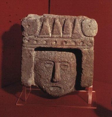 Aztec Carved Head by Aztec: Highest-quality art reproduction