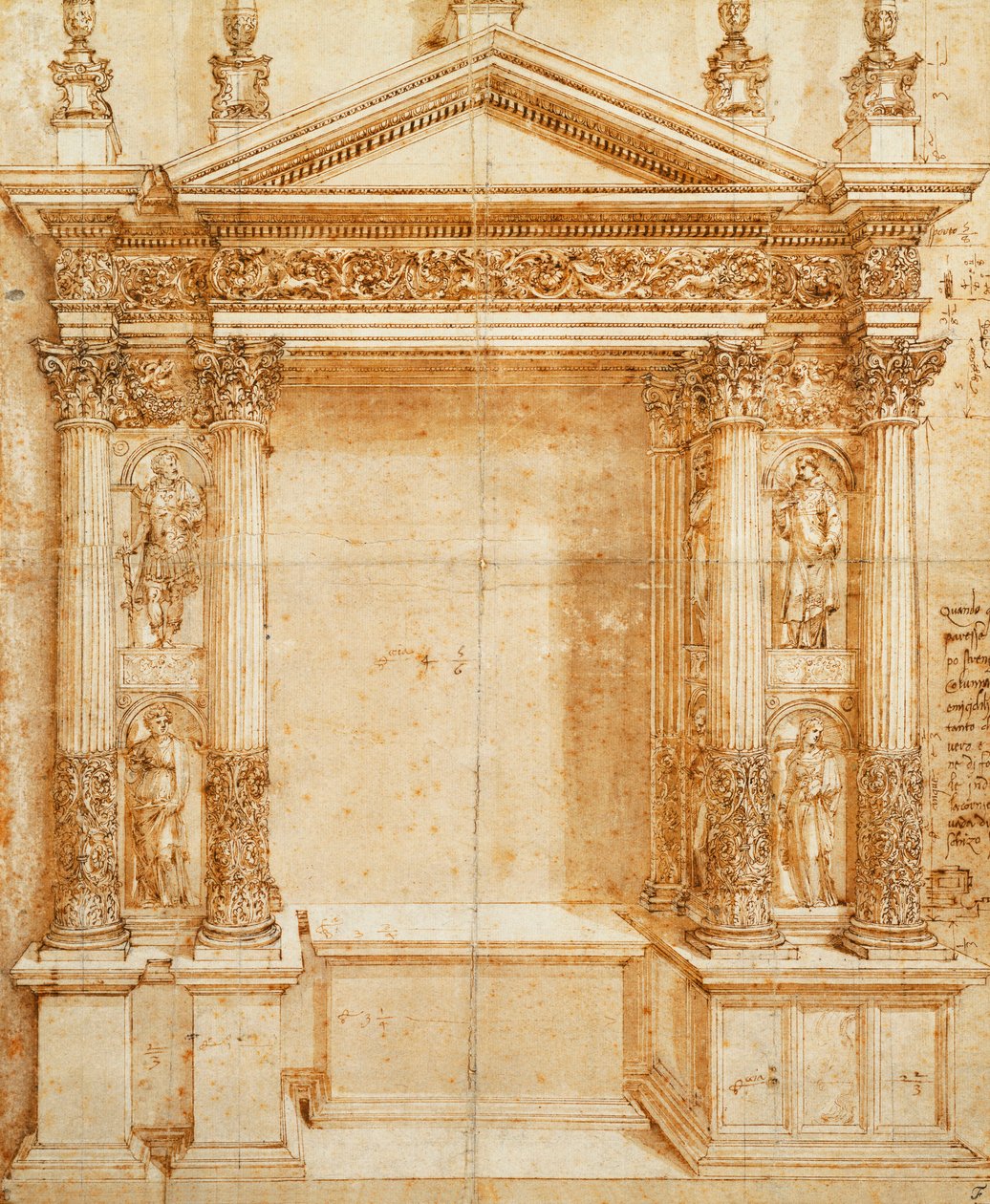 Design for an Altar with a Pedimented Tabernacle Supported on Paired ...