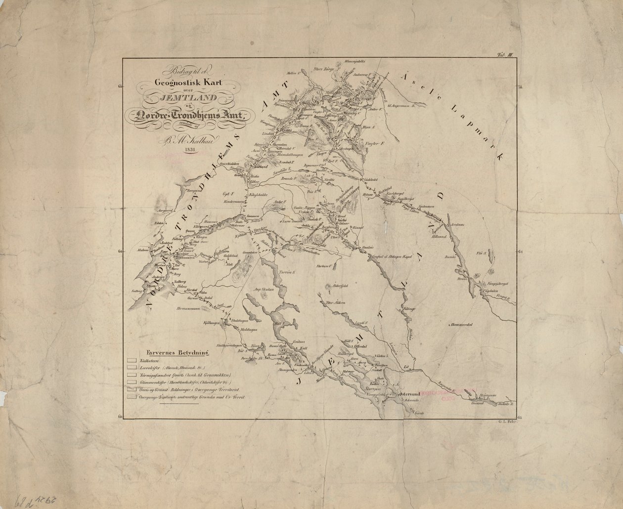Map of Jemtland (1831) by Baltazar Mathias Keilhau