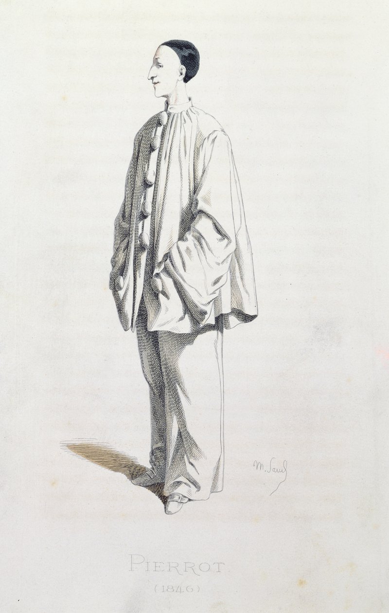 Pierrot, from 'Masques et Bouffons' by the Artist, Engraved by A. Manceau
