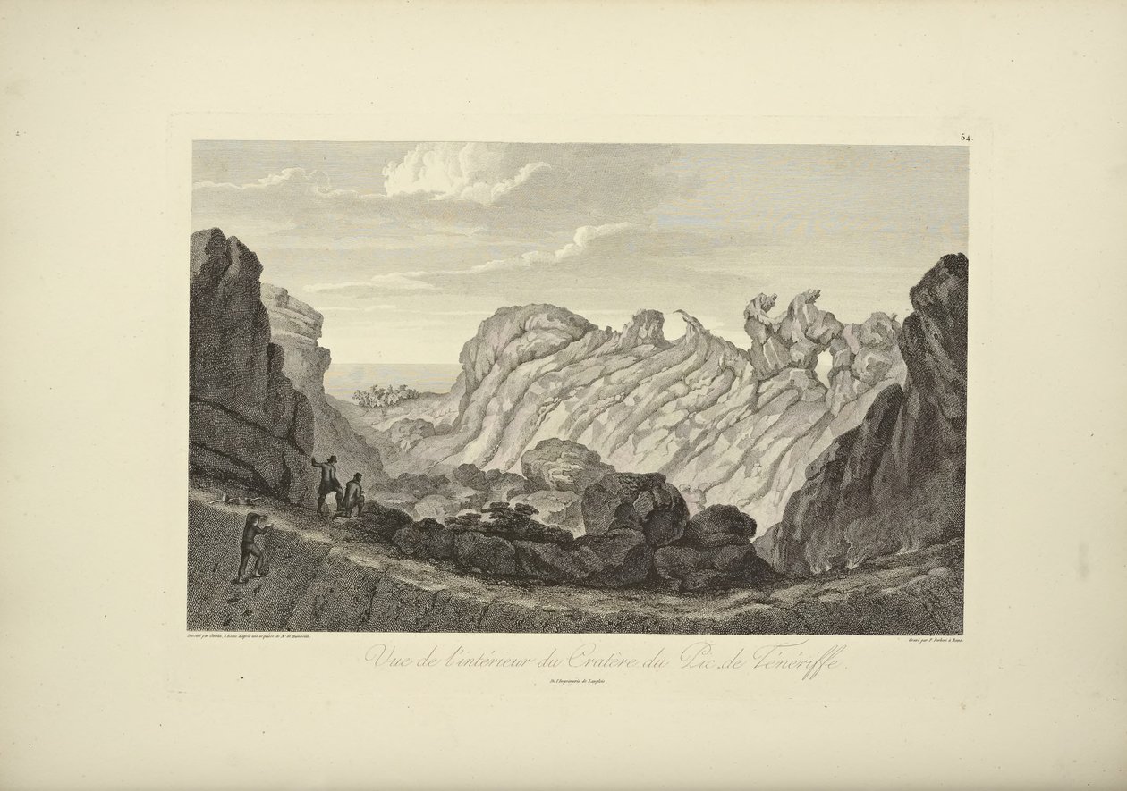 View of the Interior of the Crater of the Peak of Tenerife, Drawn by ...