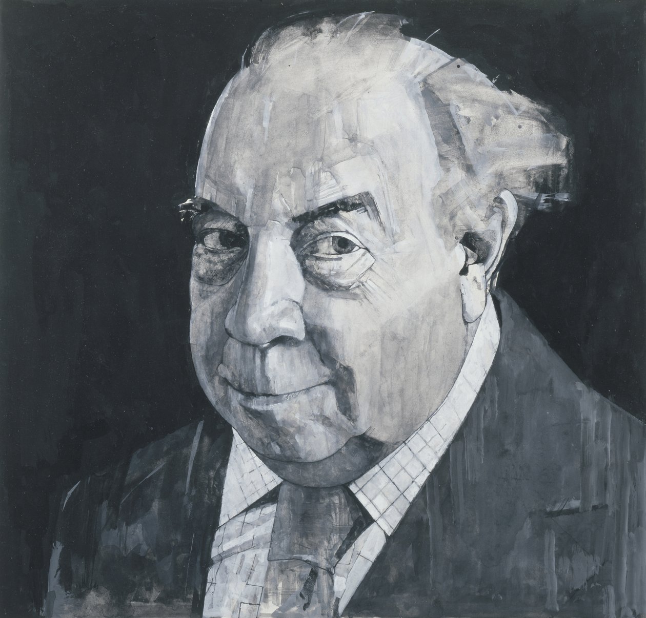 Portrait of J.B. Priestley, illustration for The Listener, 1970s