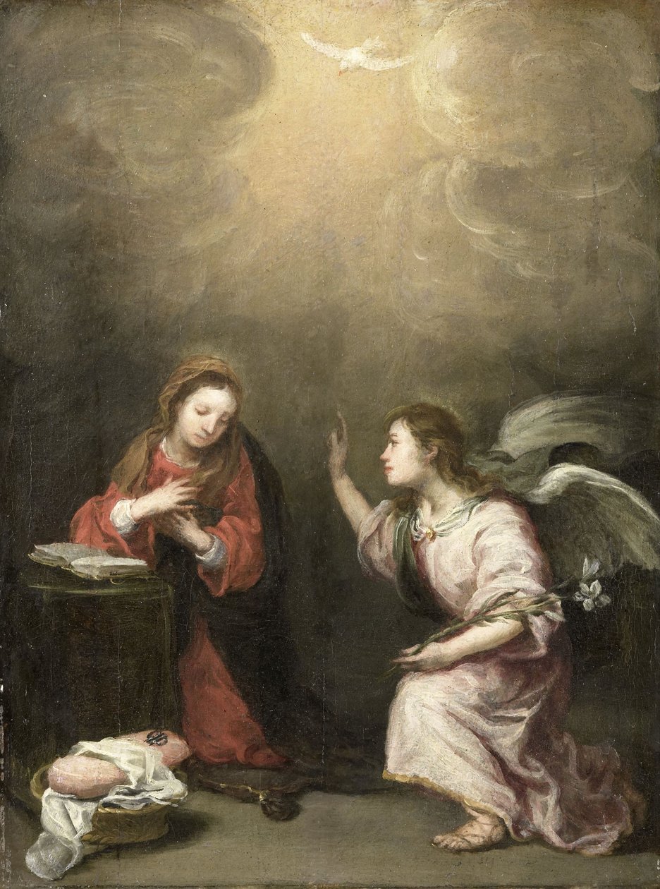 The Annunciation by Bartolome Esteban (follower of) Murillo