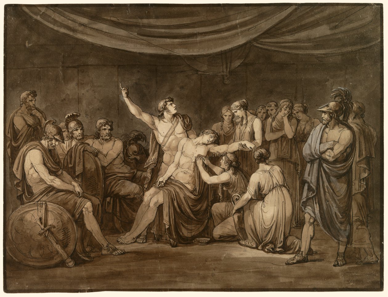 Achilles Swears an Oath to Avenge the Dead Patroclus, Killed by Hector