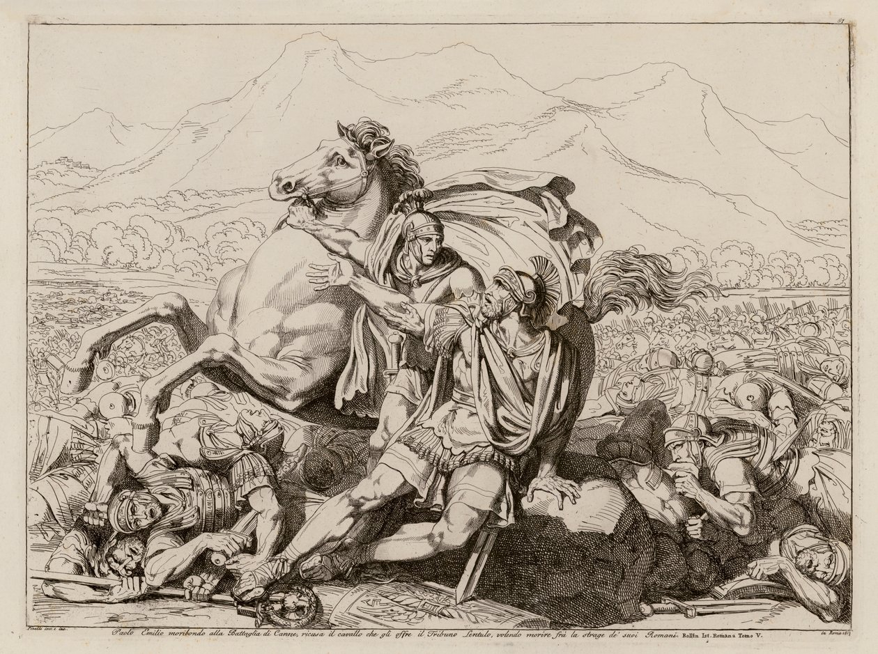 Death of Lucius Aemilius Paullus at the Battle of Cannae, 216 BC