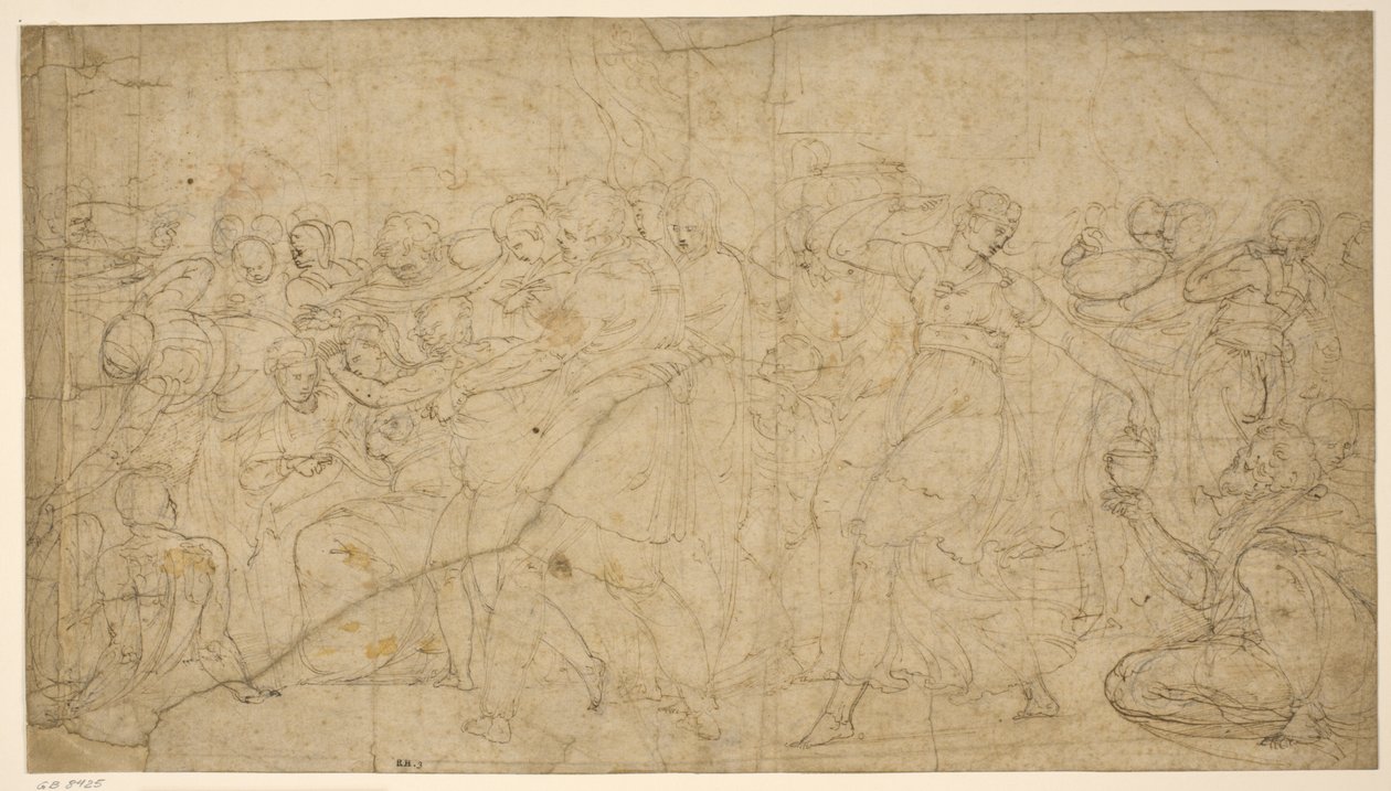 A Bacchic Procession by Battista Franco: Fine art print