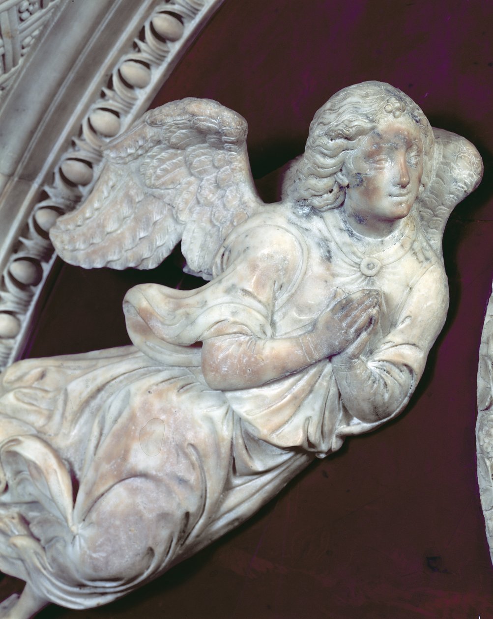 Tomb of Filippo Strozzi in the Strozzi Chapel (detail of an angel)