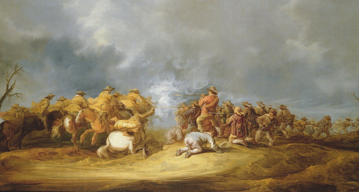 A Calvary Charge: Mounted Troops Attacking a Musket Block