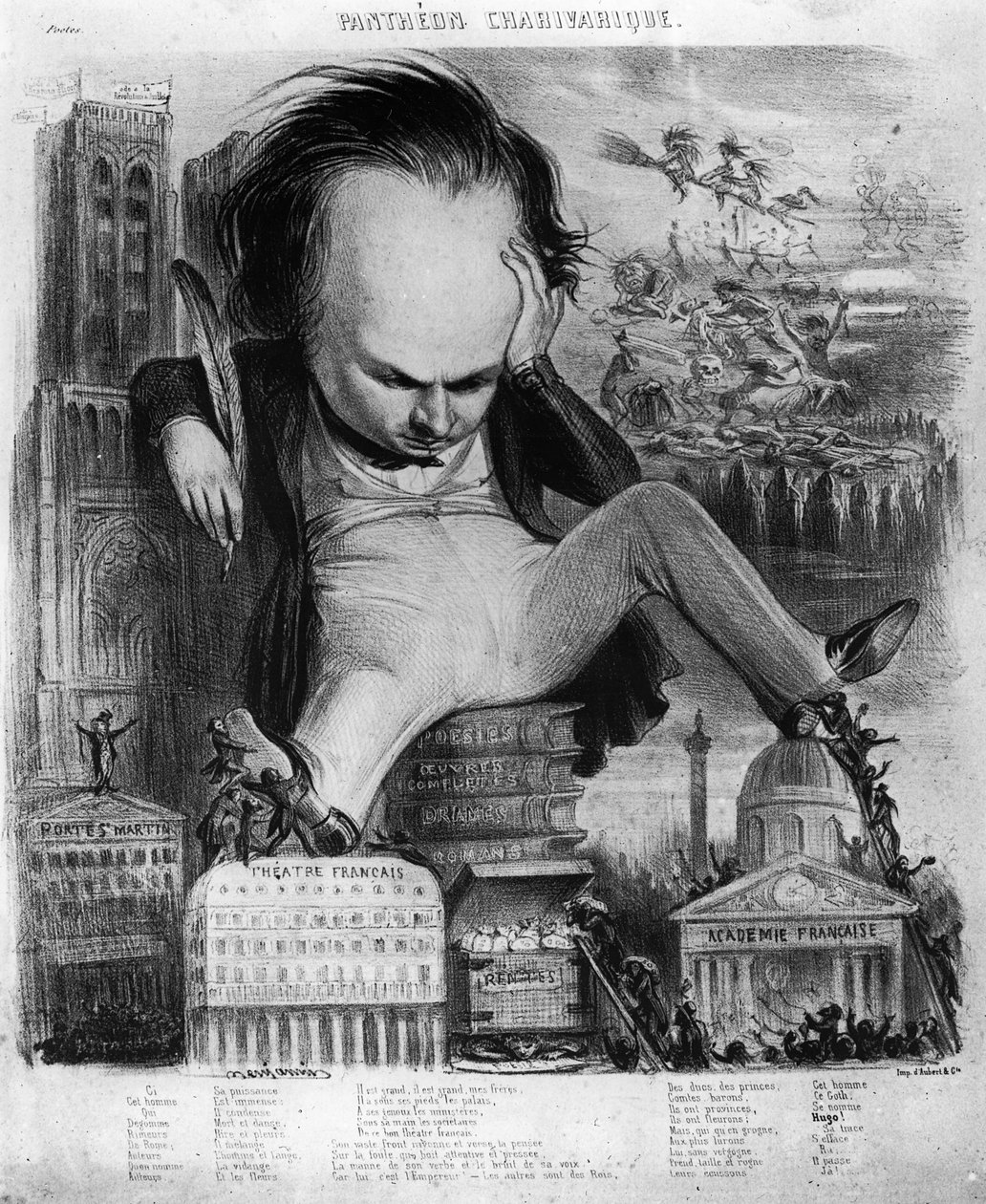 Caricature of Victor Hugo from 'Le Pantheon Charivarique'